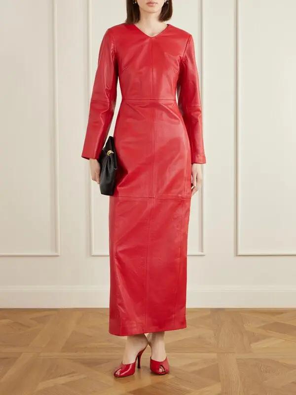 RÙADH The Adris Leather Maxi Dress
