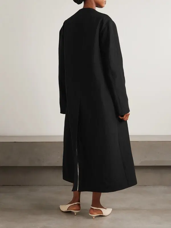 Maria Mcmanus Reversible Twill And Hammered-satin Coat