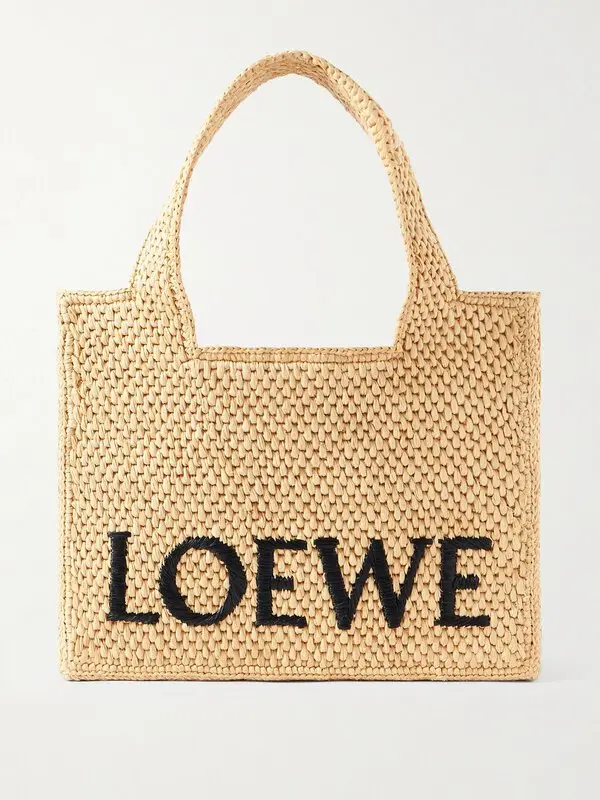Loewe Paula's Ibiza Embroidered Raffia Tote - Neutrals