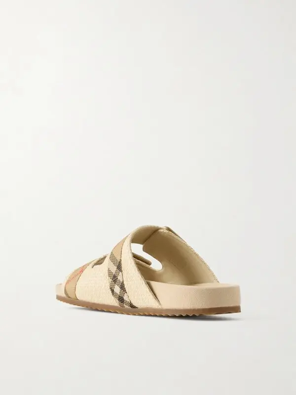 Burberry Urchin Woven Raffia Sandals - Neutrals