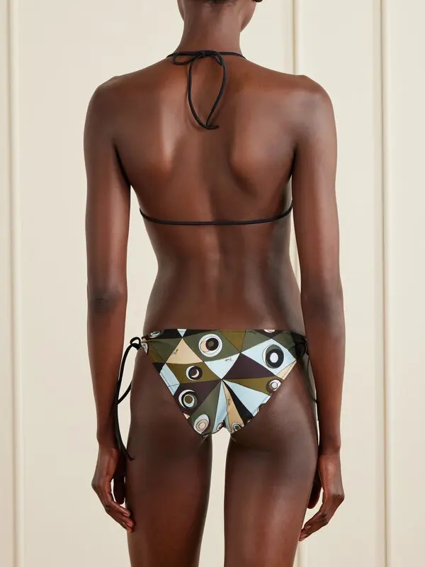 Emilio Pucci Printed Triangle Bikini Top - Green