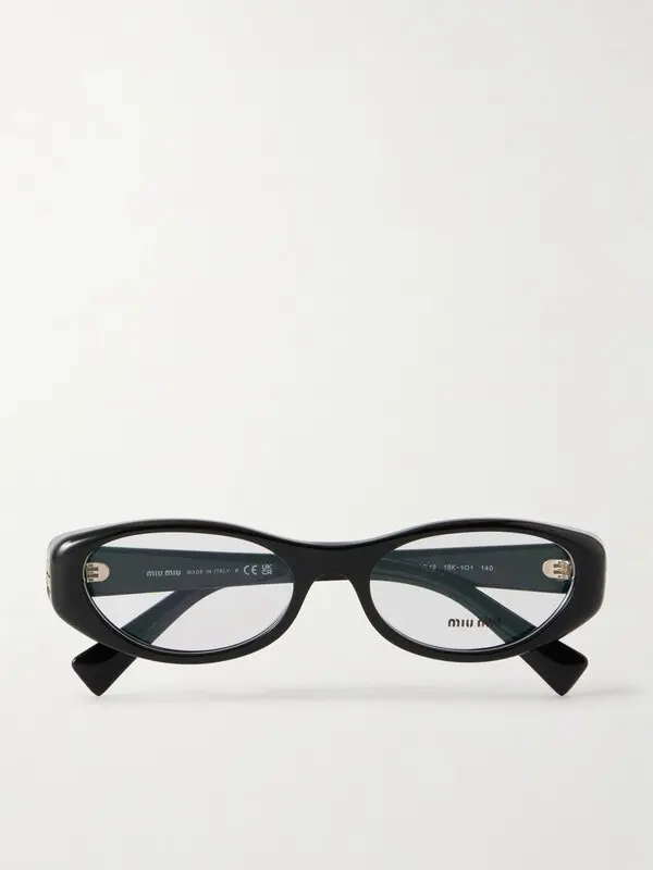 Miu Miu Cat-eye Acetate Optical Eyeglasses - Black