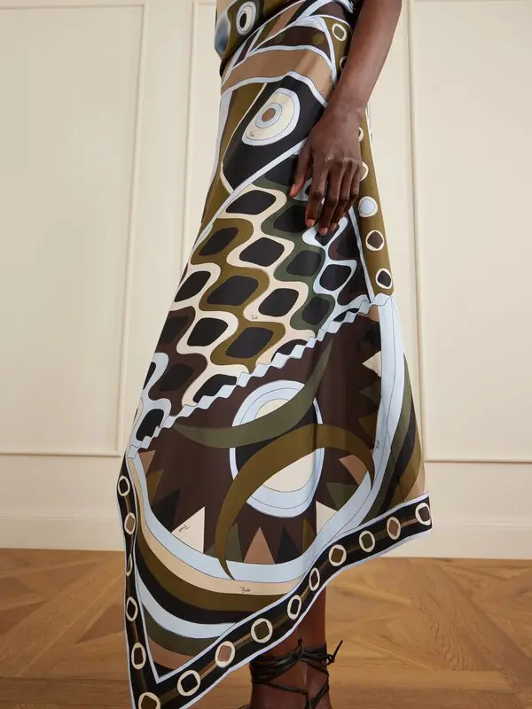 Emilio Pucci Printed Silk-twill Maxi Skirt