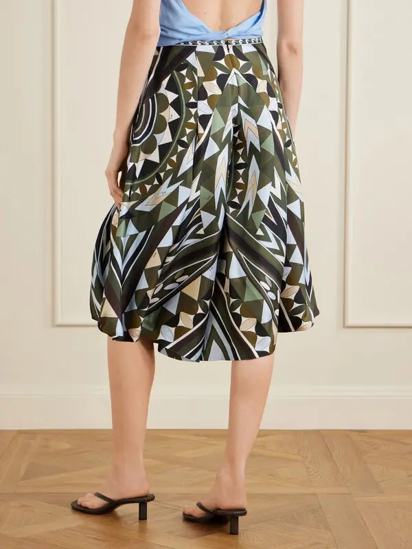 Emilio Pucci Printed Silk-twill Wide-leg Pants