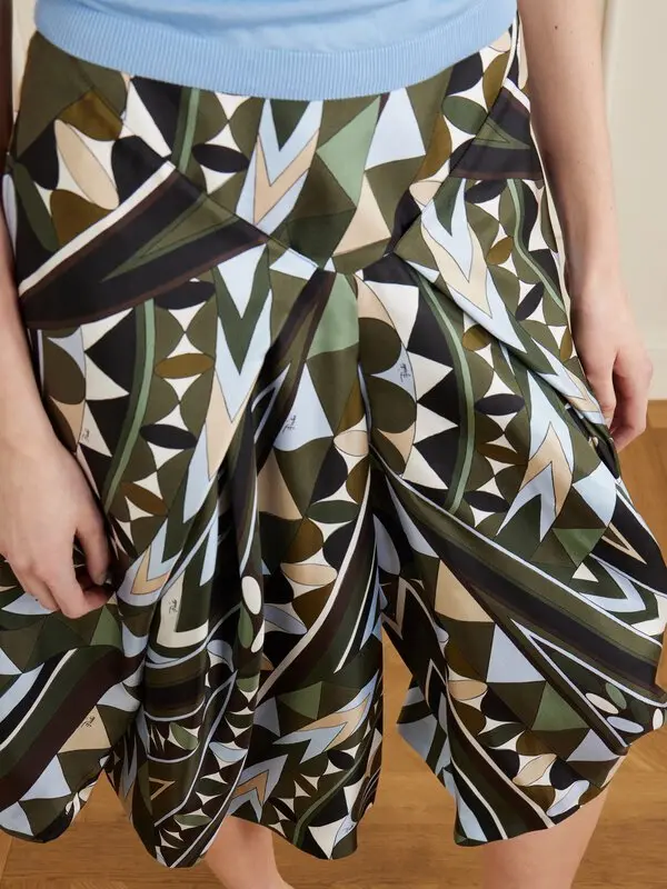 Emilio Pucci Printed Silk-twill Wide-leg Pants