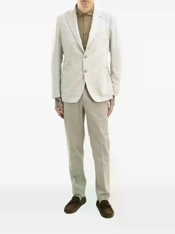 Tagliatore Notched Lapel Single-breasted Jacket - Neutrals