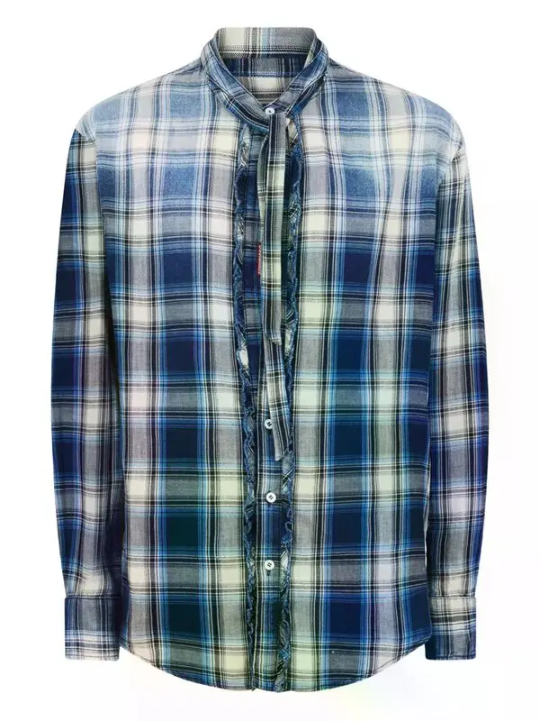 Dsquared2 Checked Ruffled Shirt - Blue