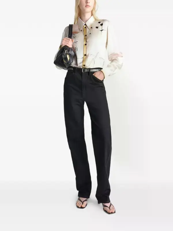 LEMAIRE Pointed-collar Landscape Shirt - Neutrals