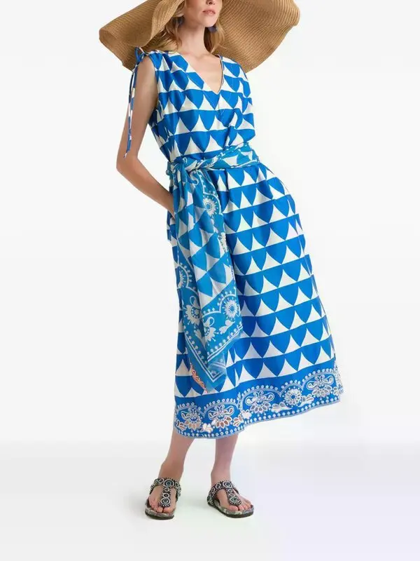 Malìparmi V-neck Midi Dress - Blue