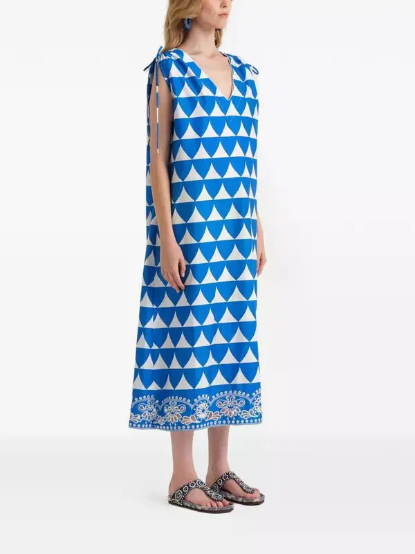 Malìparmi V-neck Midi Dress - Blue