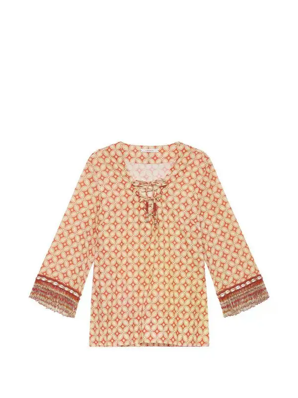 Malìparmi Beaded Geometric Print Tunic