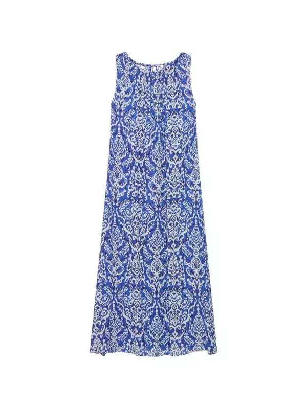 Malìparmi Ikat-print Maxi Dress - Blue