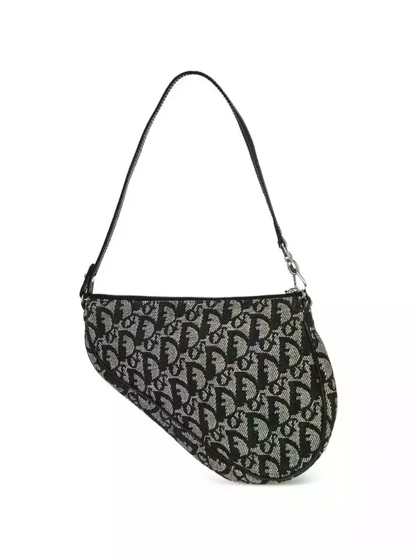 Dior 2003 Saddle Trotter-pattern Shoulder Bag - Black