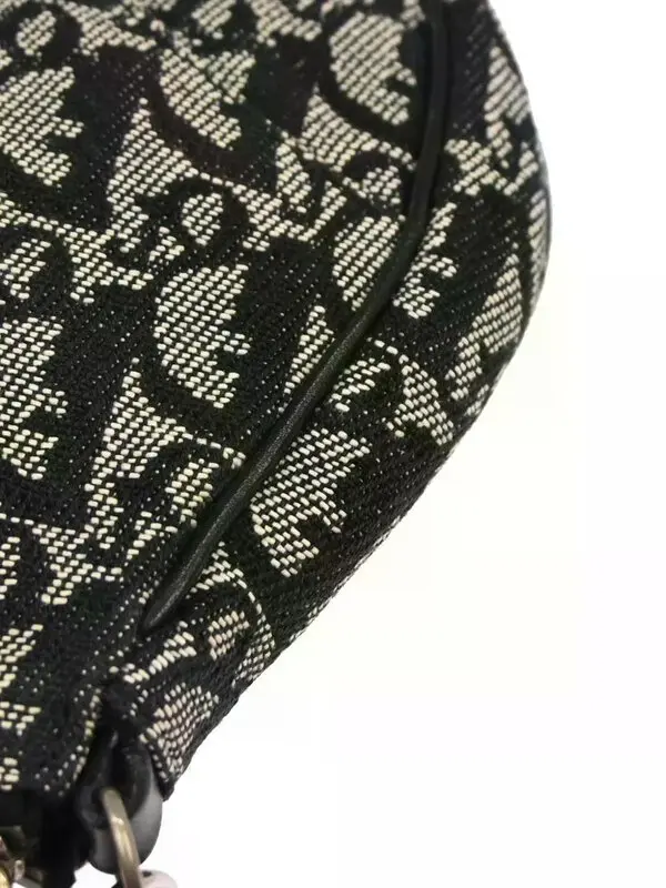 Dior 2003 Saddle Trotter-pattern Shoulder Bag - Black