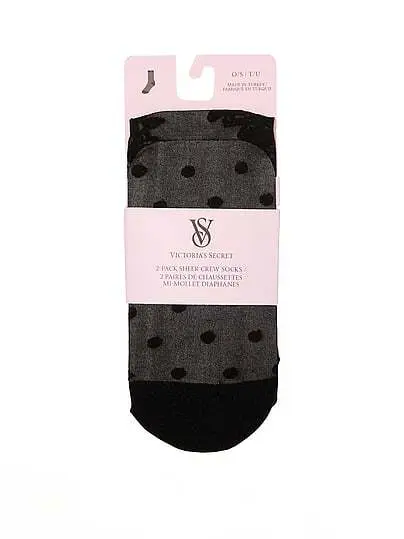 Victoria's Secret Sheer Crew Socks 2 Pack - Print
