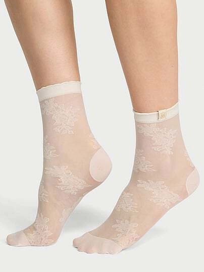 Victoria's Secret Sheer Crew Socks 2 Pack - Print