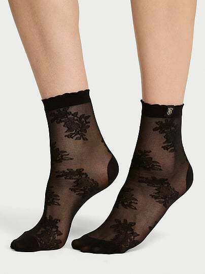 Victoria's Secret Sheer Crew Socks 2 Pack - Print