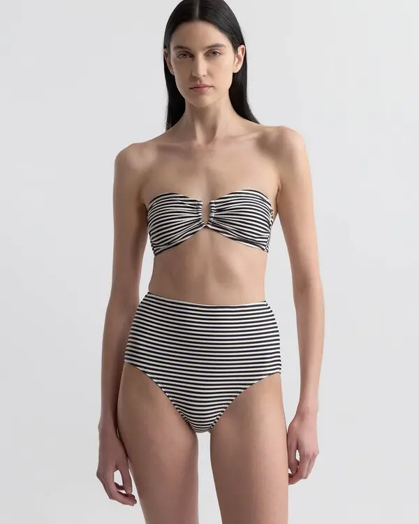 NILI LOTAN Bandeau Striped Bikini Top - Stylefabric-5