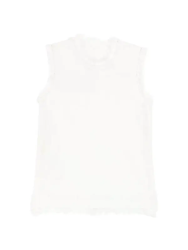 JNBY Knitted Vest With Fringed Trim - White