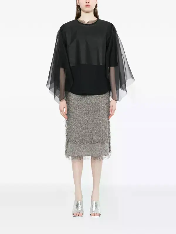 JNBY Fringed Midi Skirt - Grey