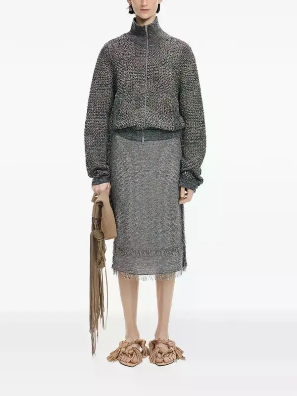 JNBY Fringed Midi Skirt - Grey