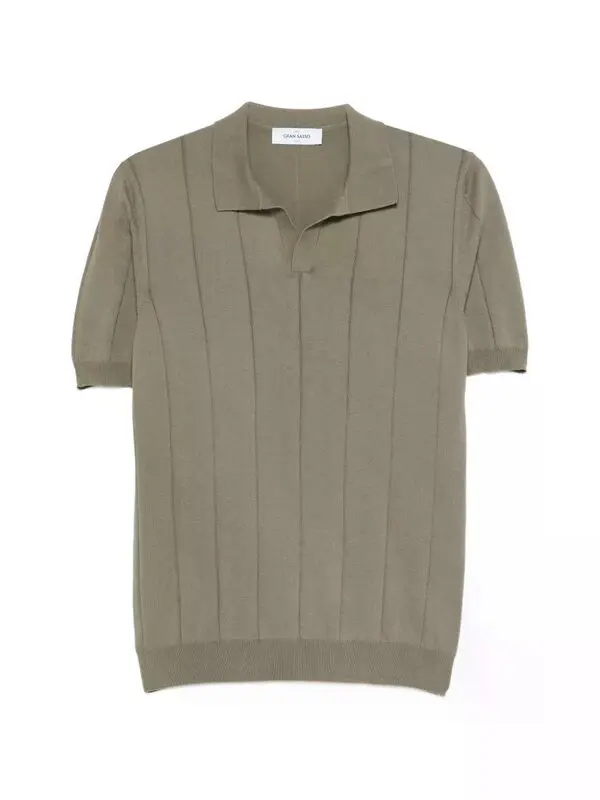 GRAN SASSO Ribbed V-neck T-shirt