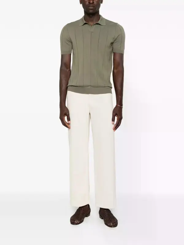 GRAN SASSO Ribbed V-neck T-shirt
