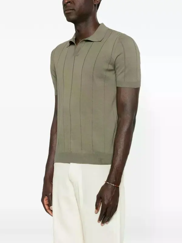 GRAN SASSO Ribbed V-neck T-shirt