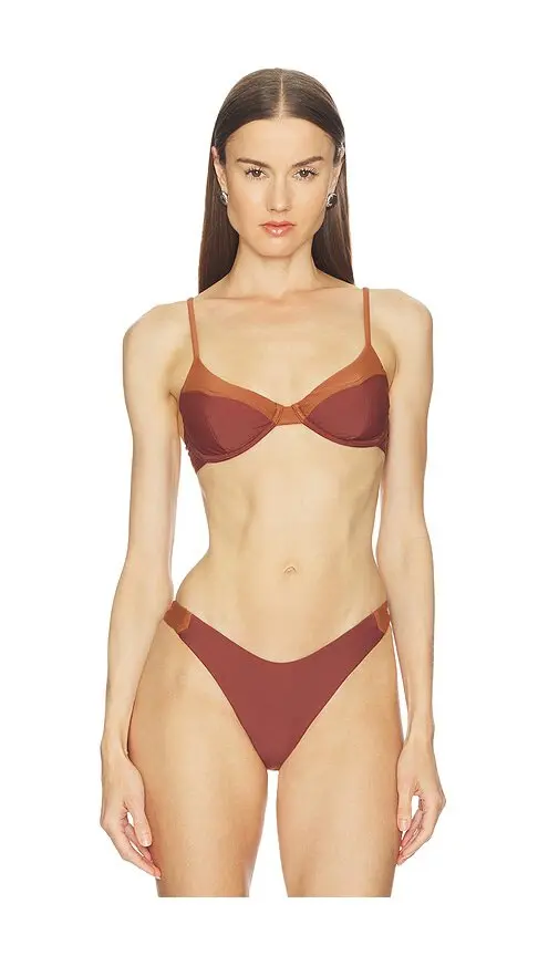 CAMILA COELHO Jaslyn Top - Brown Multi