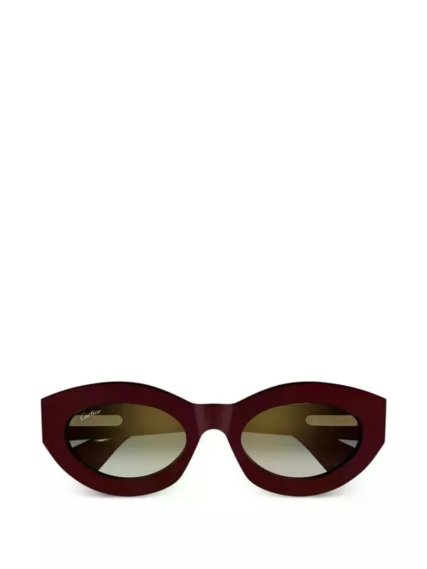 CARTIER C-logo Cat-eye Sunglasses - Brown