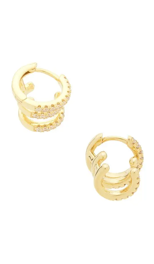 Shashi Katerina Triple Pave Hoop Earrings