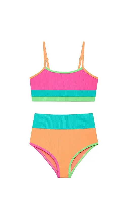 Beach Riot Little Eva & Emmy Swim Set - Aqua Haze Colorblock