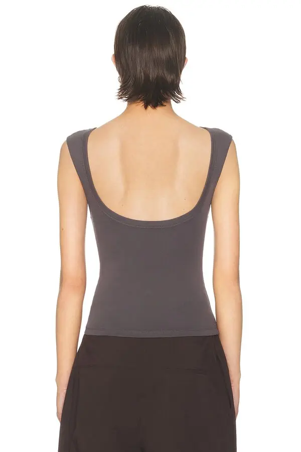 ST. AGNI Organic Cotton Ballerina Top - Soot