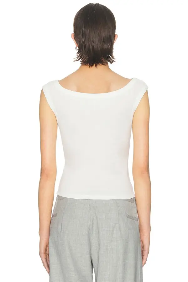 ST. AGNI Organic Cotton Off Shoulder Top - White