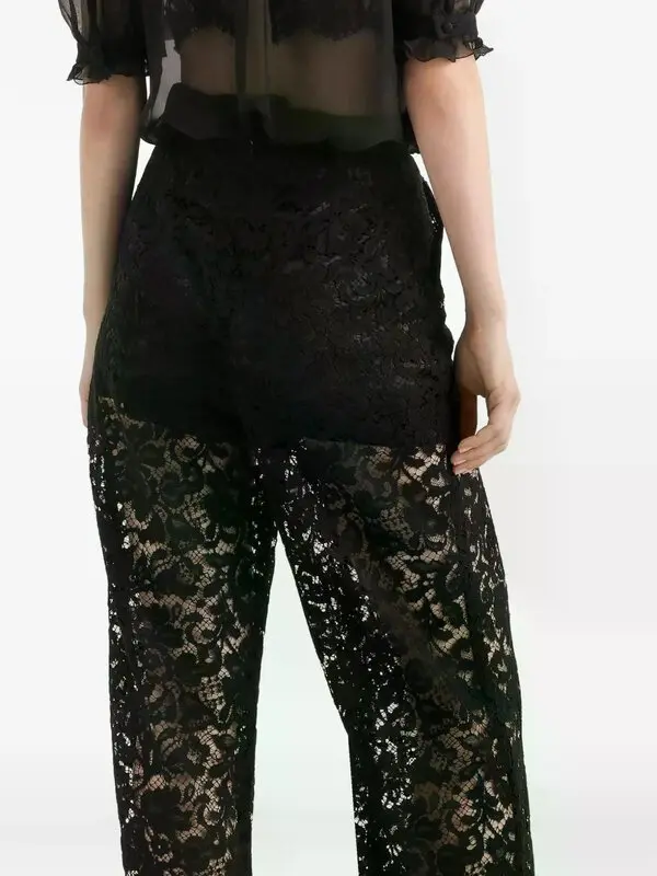 Dolce & Gabbana Cordonetto Lace Trousers - Black