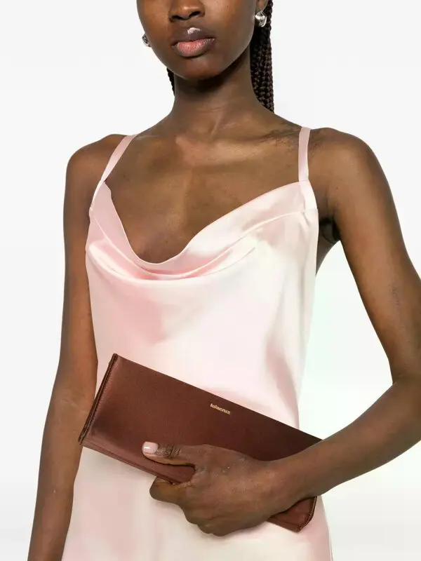 Lola Cruz Chain-strap Clutch Bag - Brown