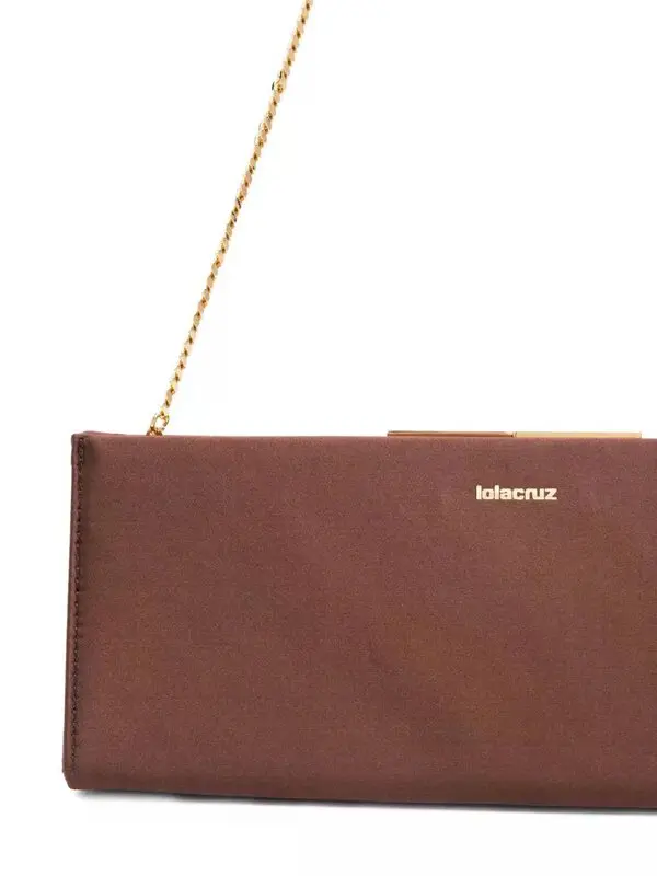 Lola Cruz Chain-strap Clutch Bag - Brown