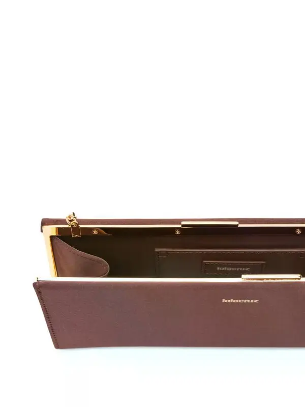 Lola Cruz Chain-strap Clutch Bag - Brown