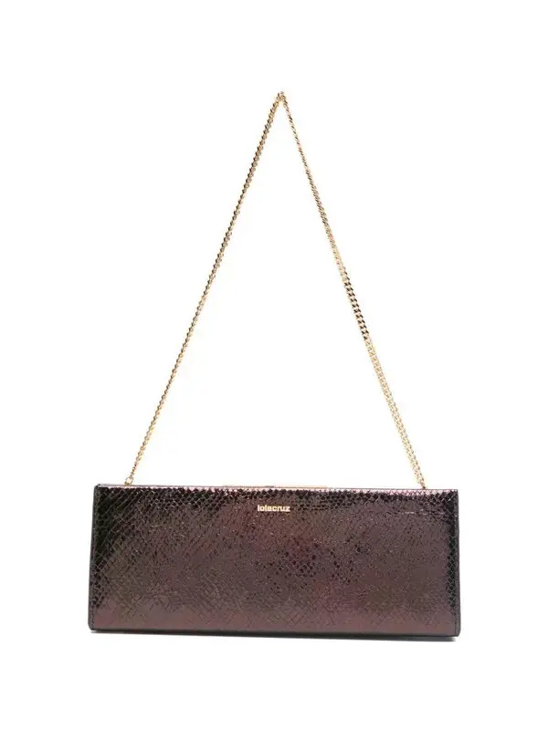 Lola Cruz Chain-strap Clutch Bag - Brown