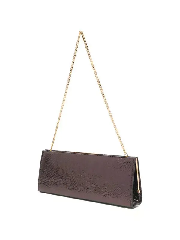 Lola Cruz Chain-strap Clutch Bag - Brown