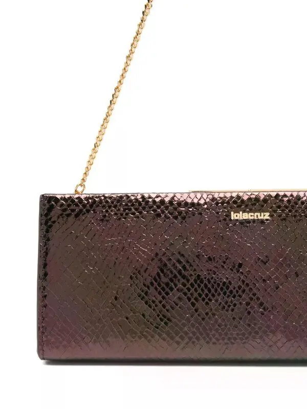 Lola Cruz Chain-strap Clutch Bag - Brown