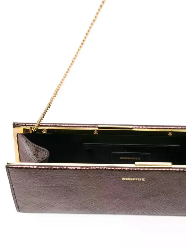 Lola Cruz Chain-strap Clutch Bag - Brown