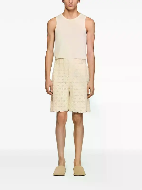 Sandro Broderie Anglaise Cotton Shorts - Neutrals