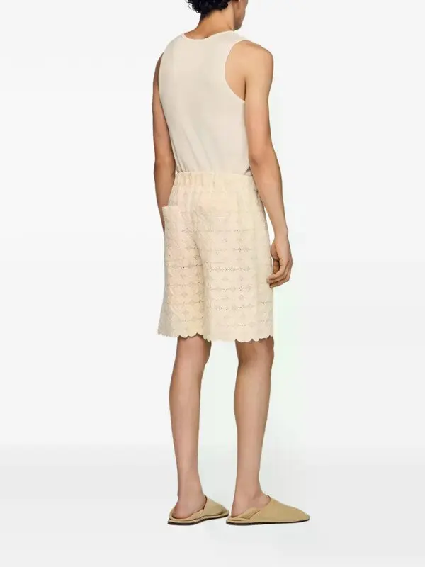 Sandro Broderie Anglaise Cotton Shorts - Neutrals