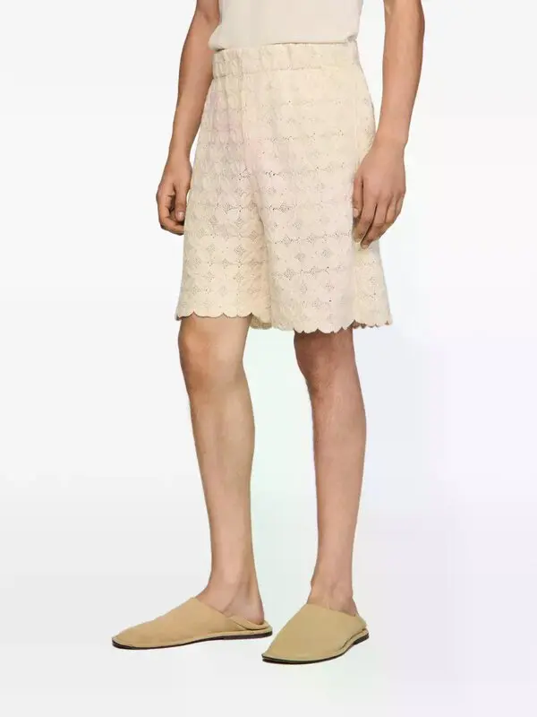 Sandro Broderie Anglaise Cotton Shorts - Neutrals