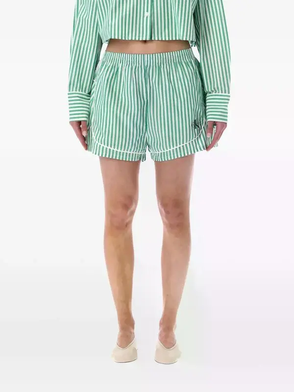 Calvin Klein Striped Pyjama Shorts - Green