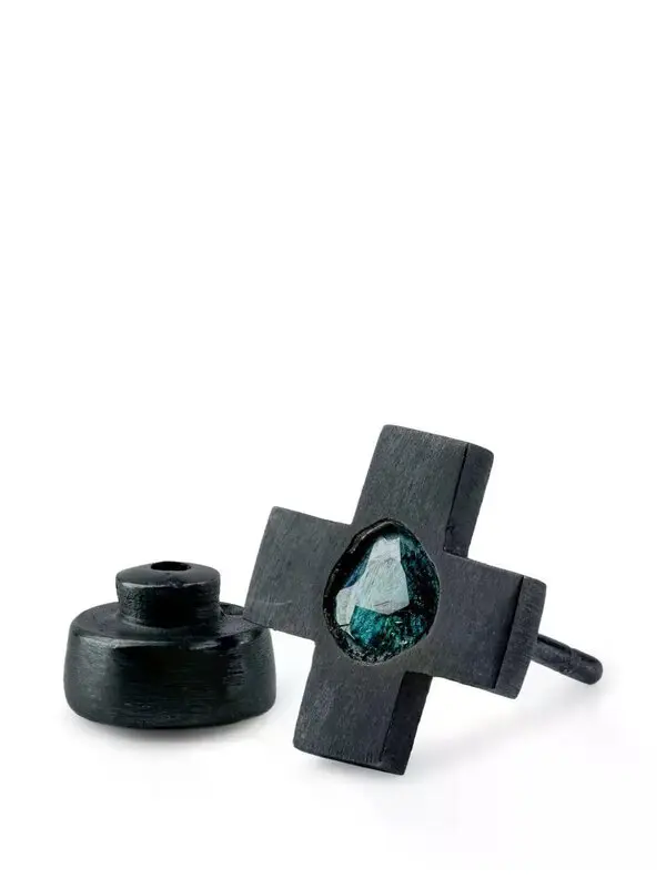 PARTS OF FOUR Cross Diamond Earring - Black