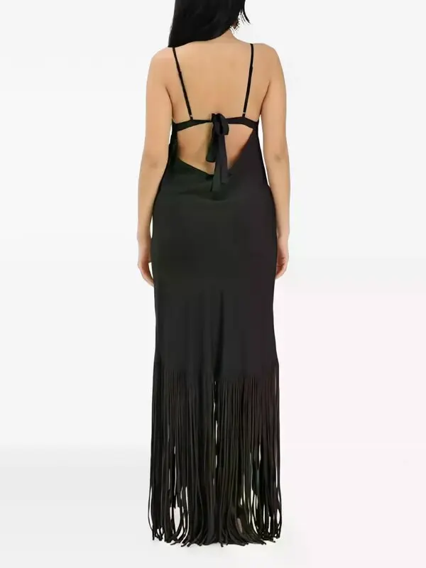 Pinko - Long slip dress with fringing - 40