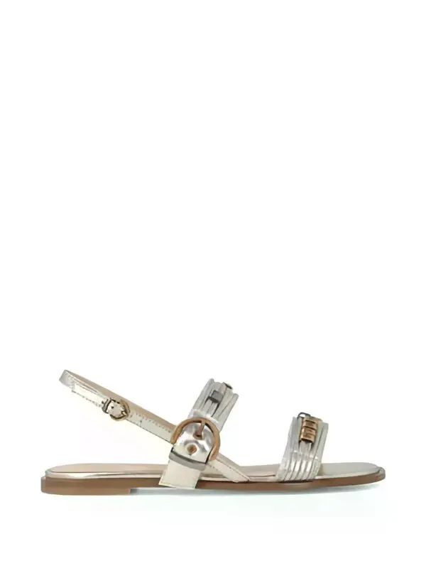 Pinko Beaded Flat Sandals - Silver