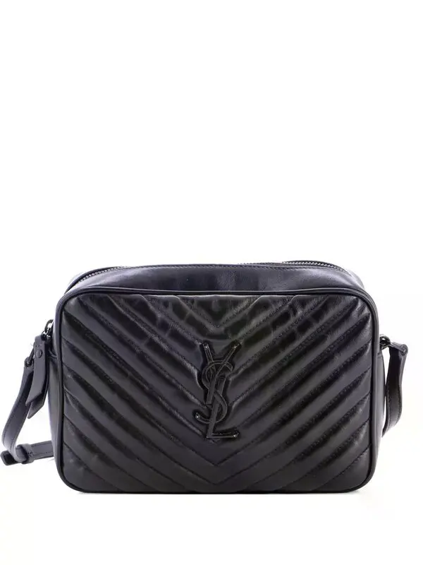 Saint Laurent Lou Camera Bag Matelasse Chevron Leather - Black